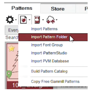 Import Patterns in the Patterns Tab